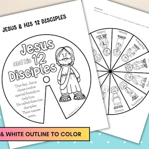 Printable Jesus and His Disciples Spinner Craft for Kids, 12 Disciples ...