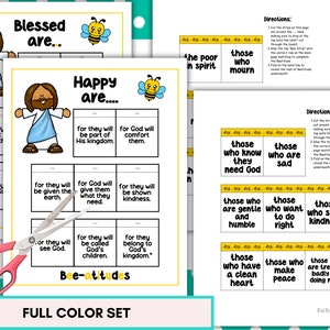 Printable Beatitudes Bible Craft for Kids, Beatitude Craft, Christian ...