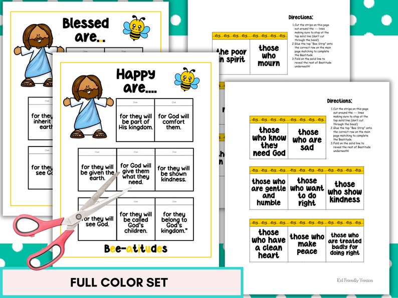 Printable Beatitudes Bible Craft for Kids, Beatitude Craft, Christian ...