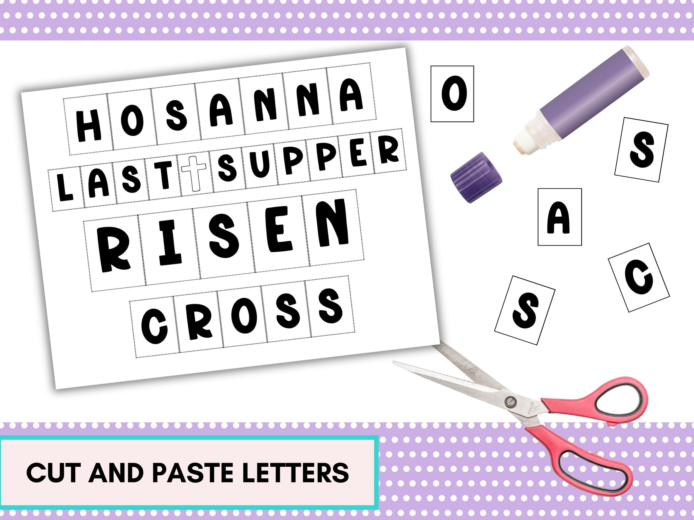 Printable Holy Week Cut & Paste Activity, Holy Week Craft, Christian ...
