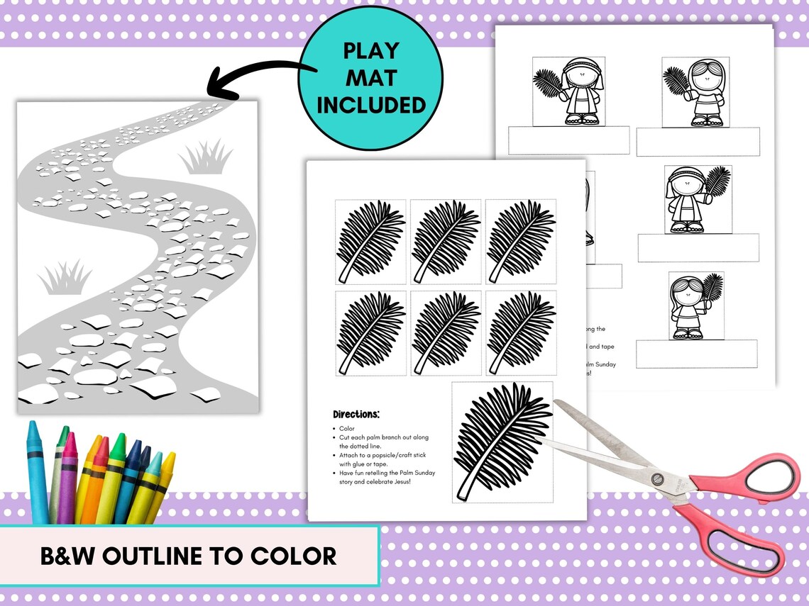 Printable Palm Sunday Puppet Set, Palm Sunday Craft, Christian ...