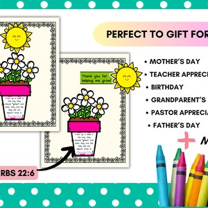 Printable Thank You Coloring Card Craft for Kids, Mothers Day Bible ...