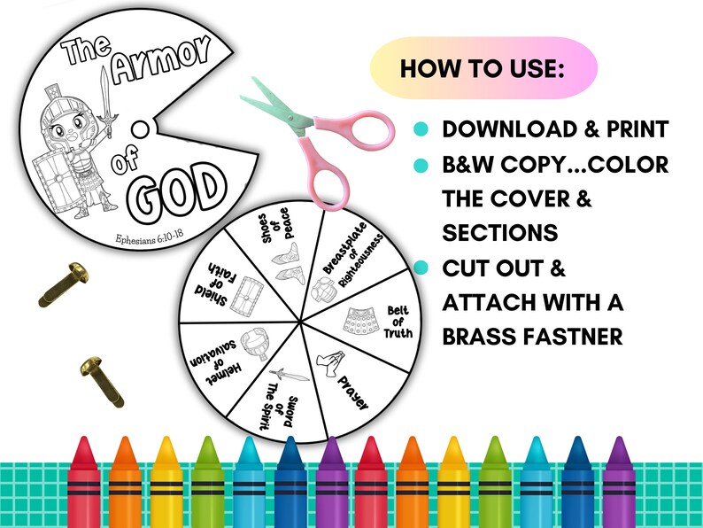 Printable Armor of God Spinner Craft for Kids, the Armor of God Wheel ...