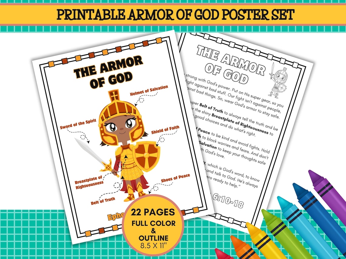 Armor of God Printable Bundle, Armor of God Coloring Activities ...