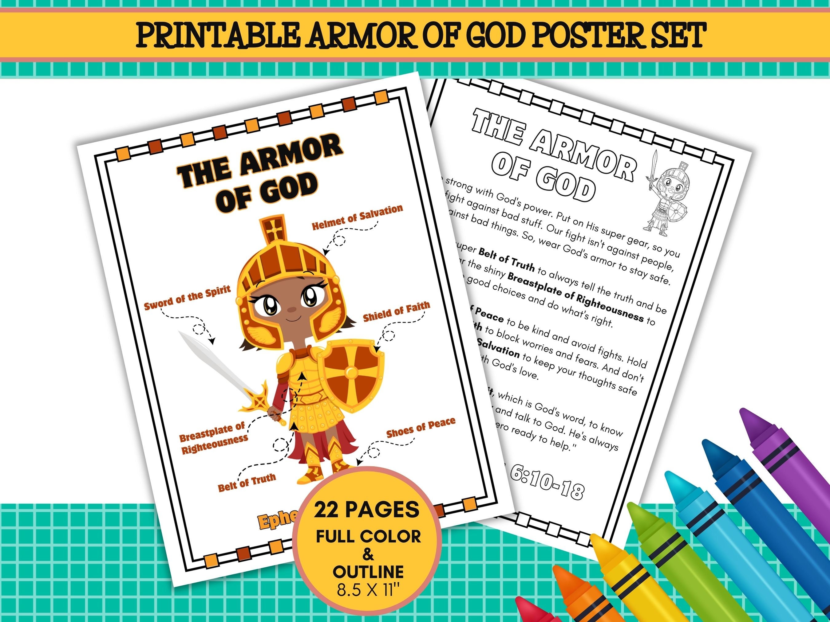Armor of God Printable Bundle, Armor of God Coloring Activities ...