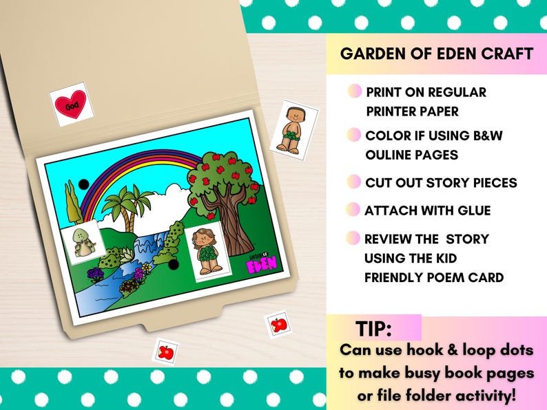 Printable Garden of Eden Craft for Kids, Adam and Eve Craft, Sunday ...