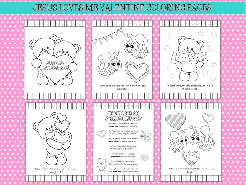 Christian Valentines Coloring Sheets, Jesus Loves Me Valentine's Day ...