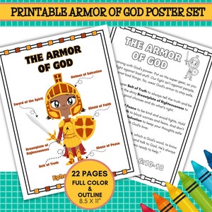The Armor of God Printable Poster Set, Christian Preschool Printable ...