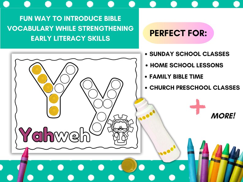 Bible ABC Dot Marker Printable, Christian Preschool Printables, Sunday ...