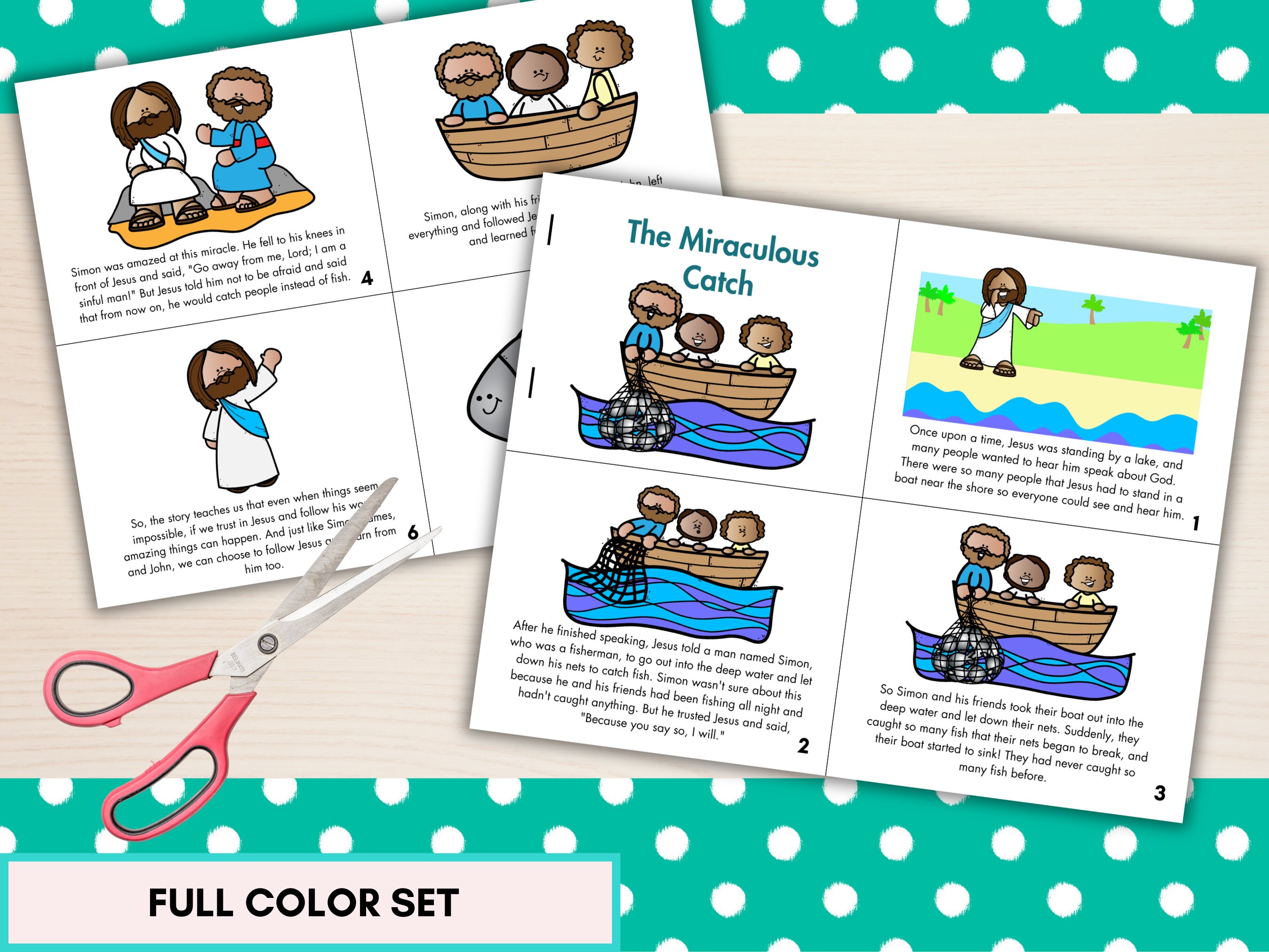 The Miraculous Catch Bible Mini Book, Miracles of Jesus, Bible Craft ...