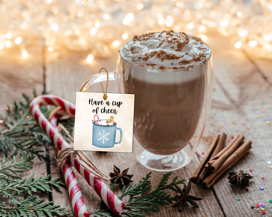 Hot Cocoa Tags, Printable Hot Chocolate Tags, Christmas Gift Tags - Etsy