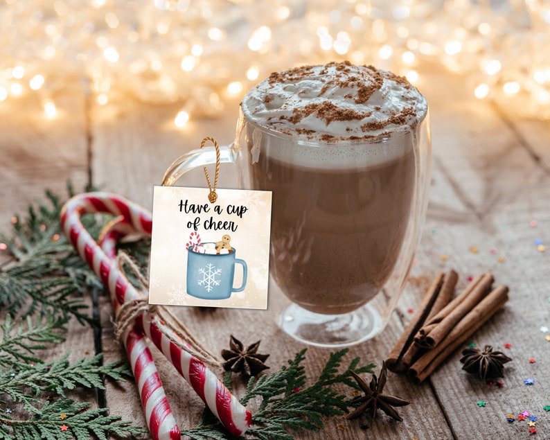 Hot Cocoa Tags, Printable Hot Chocolate Tags, Christmas Gift Tags - Etsy