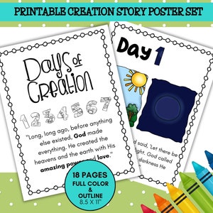Printable Days of Creation Bundle Set, 3 Listings Included, Christian ...