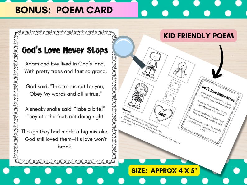 Garden of Eden Craft for Kids, Adam and Eve Printable (PDF) - Etsy