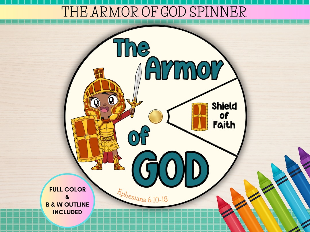 Printable Armor of God Spinner Craft for Kids, the Armor of God Wheel ...