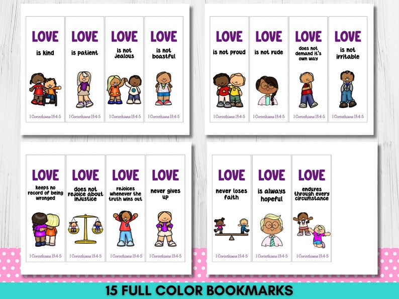1 Corinthians 13, Christian Valentine Printable Bookmarks, Christian ...