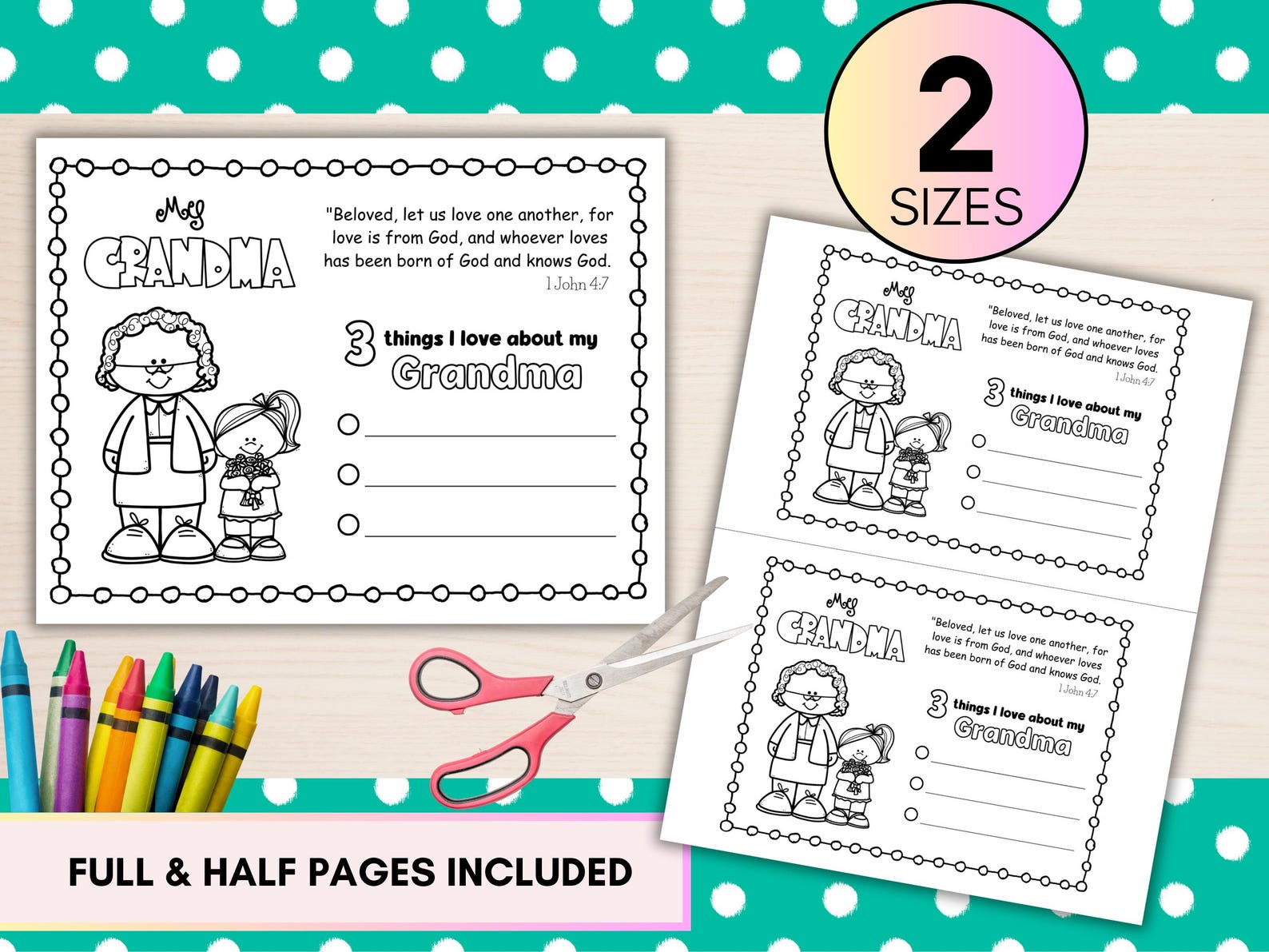 Printable Grandparents's Day Kids Bible Coloring Card, Grandparents Day ...