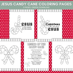 Jesus Candy Cane Coloring Sheets, Legend of the Candy Cane Activity ...
