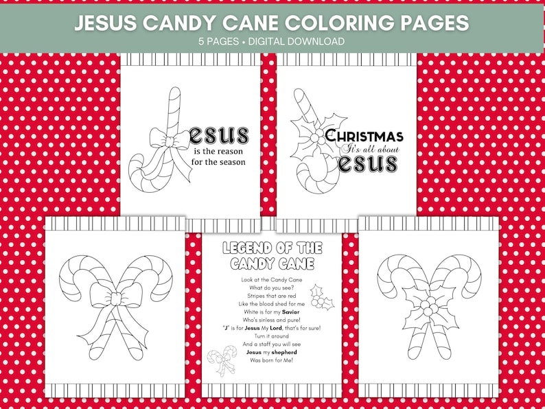 Jesus Candy Cane Coloring Sheets, Legend of the Candy Cane Activity ...