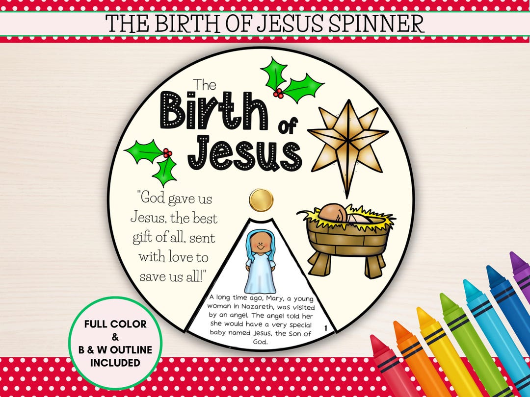 Printable Nativity Story Wheel, Birth of Jesus Spinner Craft for Kids ...