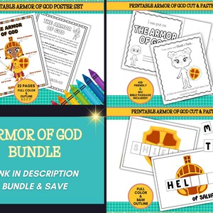 The Armor of God Printable Poster Set, Christian Preschool Printable ...
