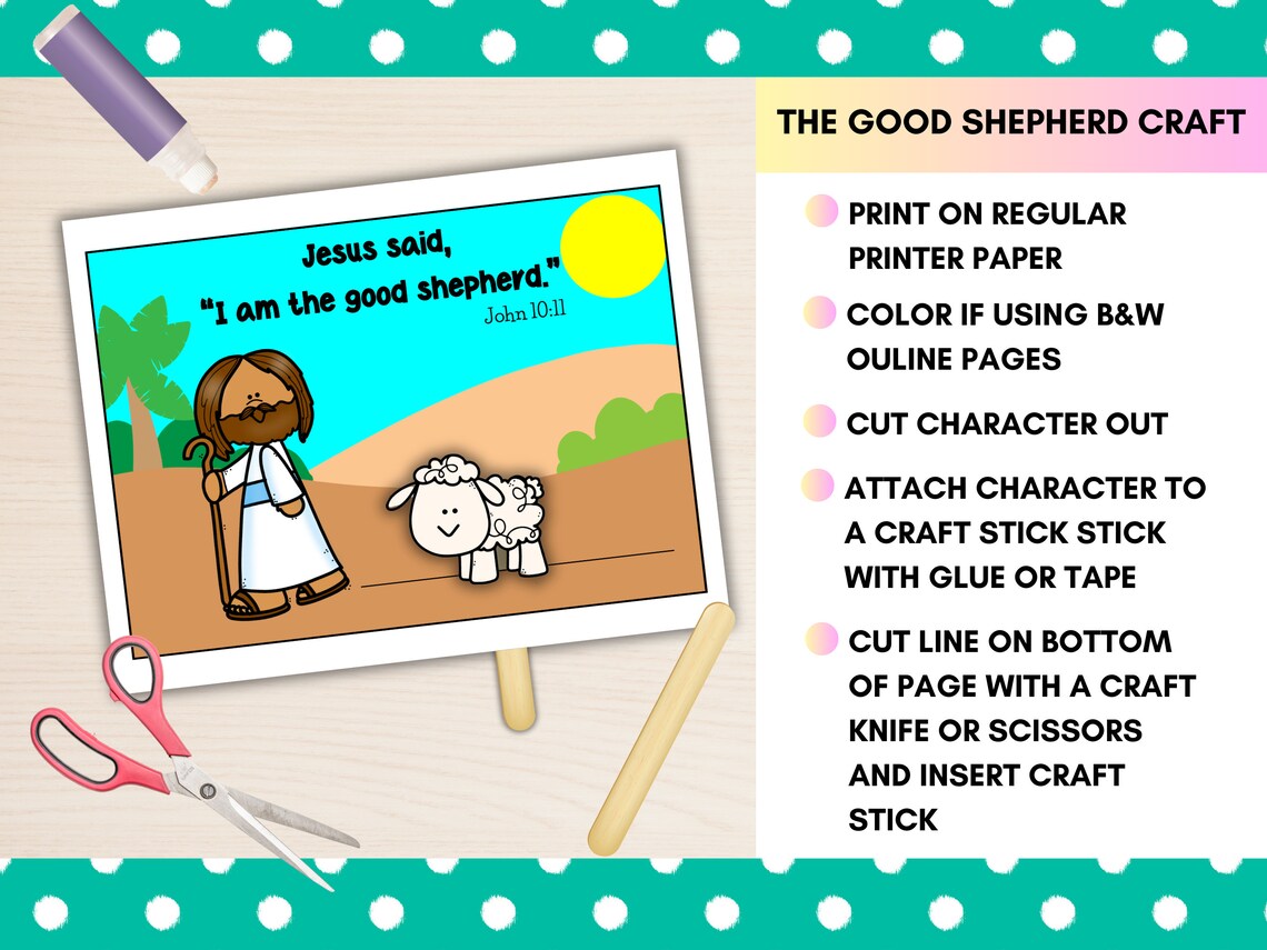The Good Shepherd Bible Craft for Kids, Jesus Shepherd, Christian ...