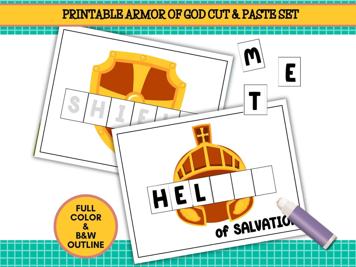 Printable Armor of God Cut & Paste Activity, Armor of God Craft ...