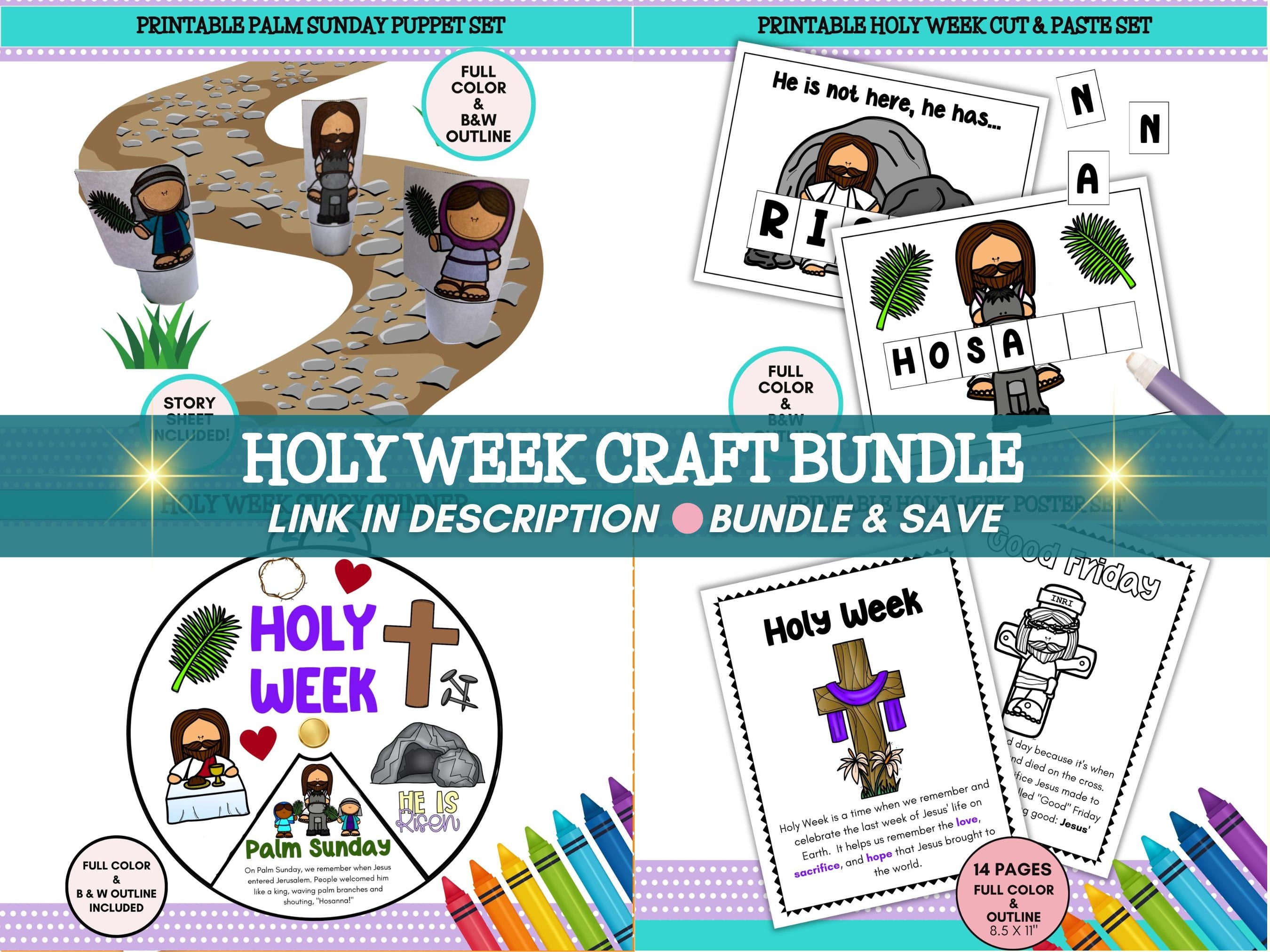 Printable Palm Sunday Puppet Set, Palm Sunday Craft, Christian ...