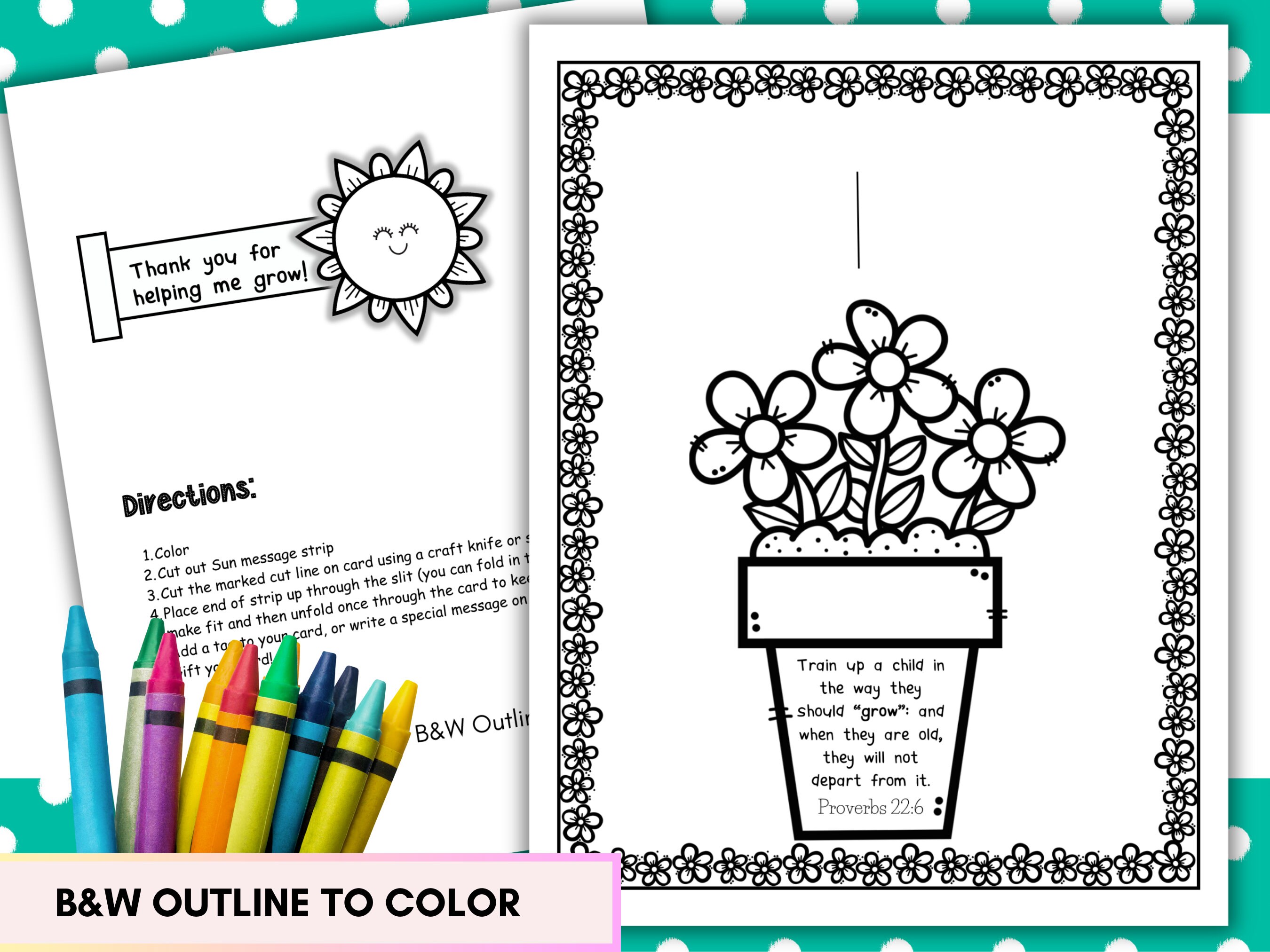 Printable Thank You Coloring Card Craft for Kids, Mothers Day Bible ...