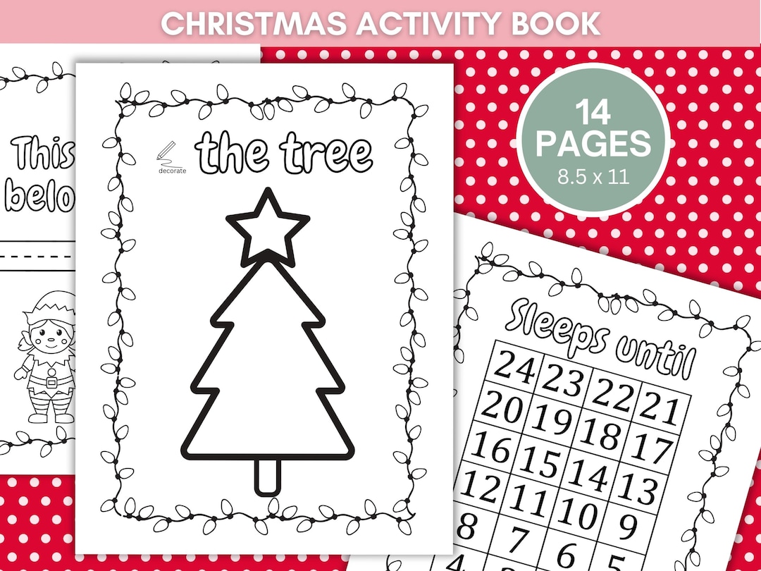 Christmas Activity Book for Kids, Christmas Activities for Preschool ...