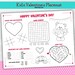 Valentine Coloring Placemat, Printable Valentine's Activity Mat ...