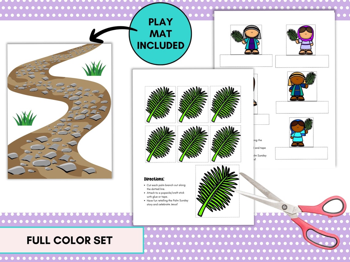 Printable Palm Sunday Puppet Set, Palm Sunday Craft, Christian ...