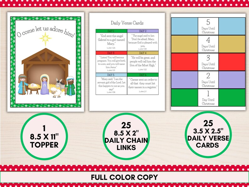 Nativity Advent Calendar Printable, Bible Verse Christmas Countdown ...