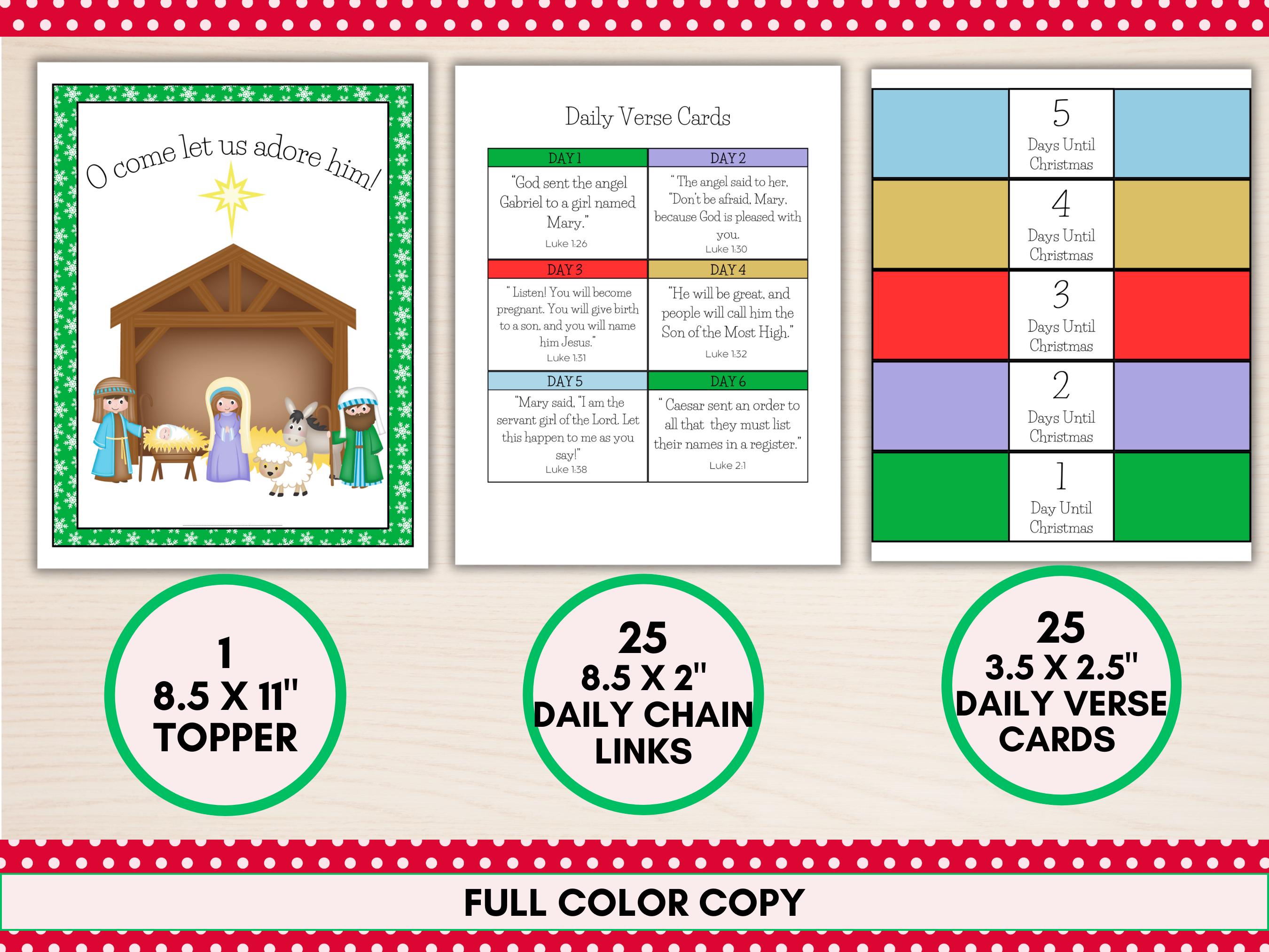 Printable Advent Calendar for Kids, Christian Advent Calendar Printable ...