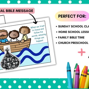 The Miraculous Catch Bible Craft, Miracles of Jesus, Bible Craft for ...