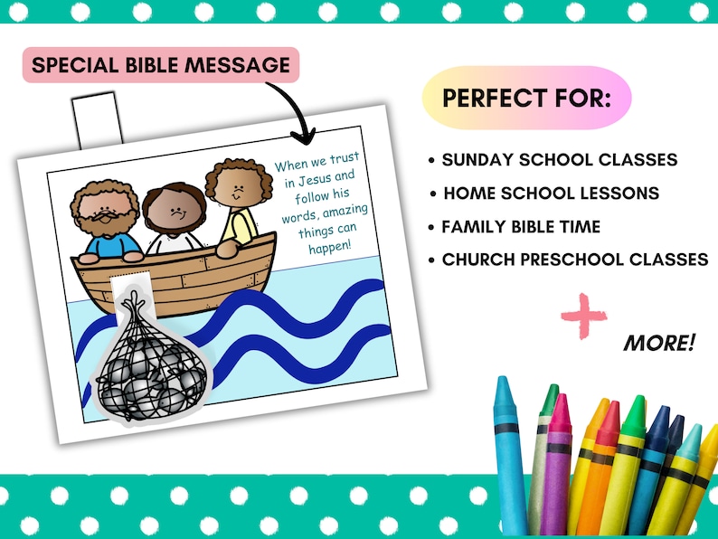 The Miraculous Catch Bible Craft, Miracles of Jesus, Bible Craft for ...