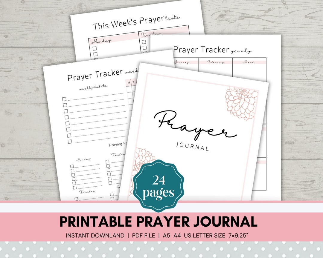 Prayer Journal Printable, Daily Prayer Planner, Prayer List Journal ...