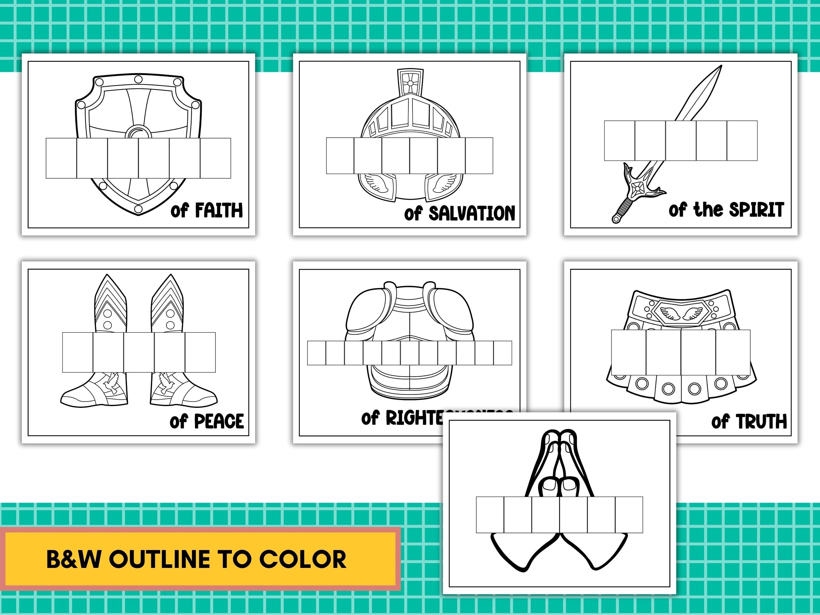 Printable Armor of God Cut & Paste Activity, Armor of God Craft ...