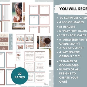 Printable Prayer Board Kit, Prayer Cards, Scripture Cards, Praise and ...