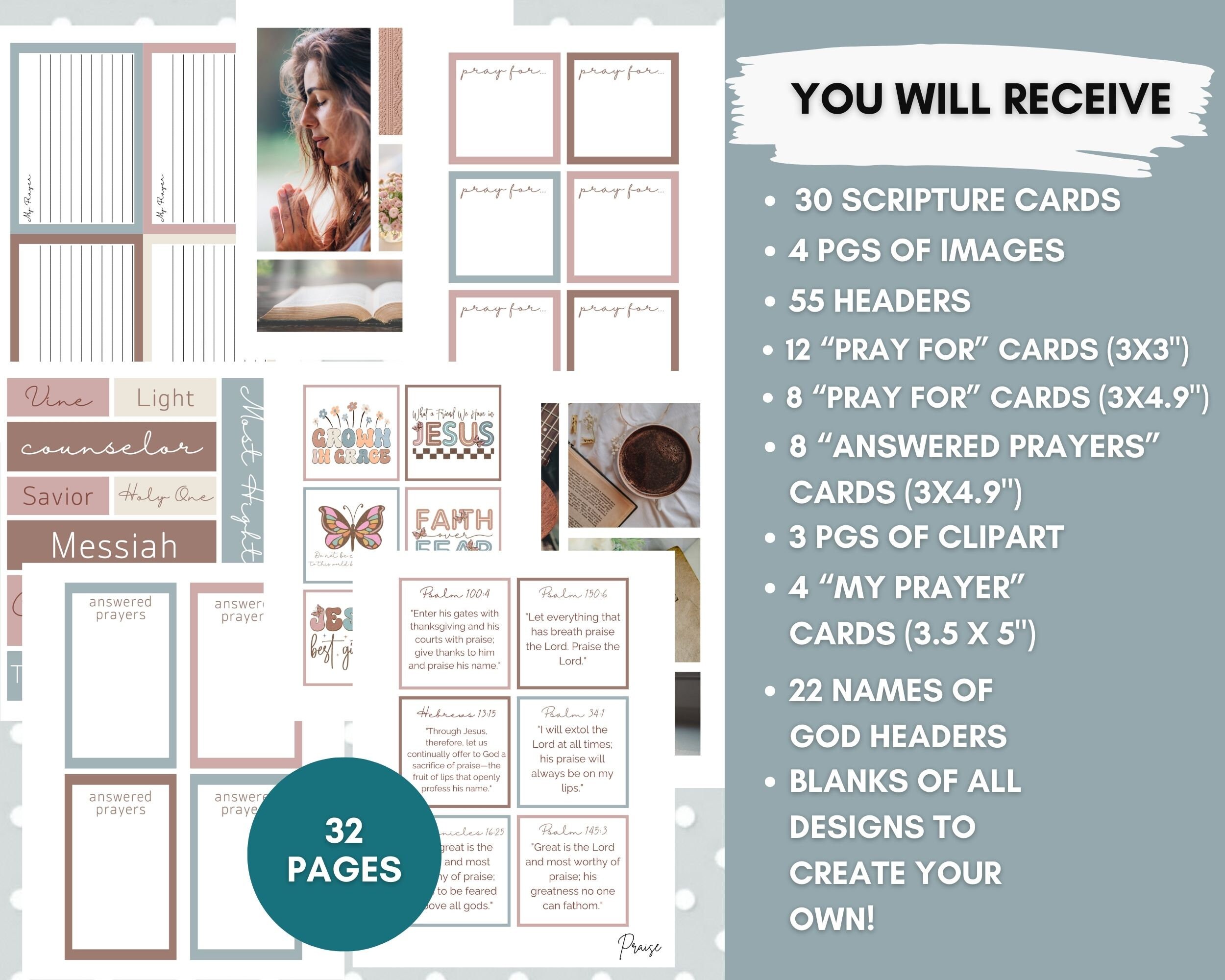 Printable Prayer Board Kit, Prayer Cards, Scripture Cards, Praise and ...
