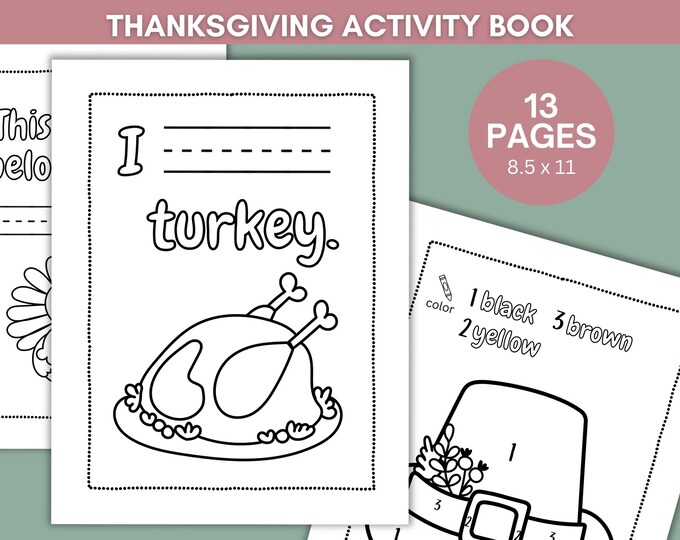 Thanksgiving Activity and Coloring Book| Fall Activity | Thanksgiving ...