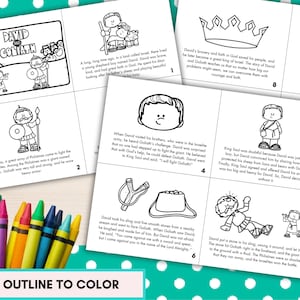 David and Goliath Printable Bible Mini Book, Bible Craft for Kids ...