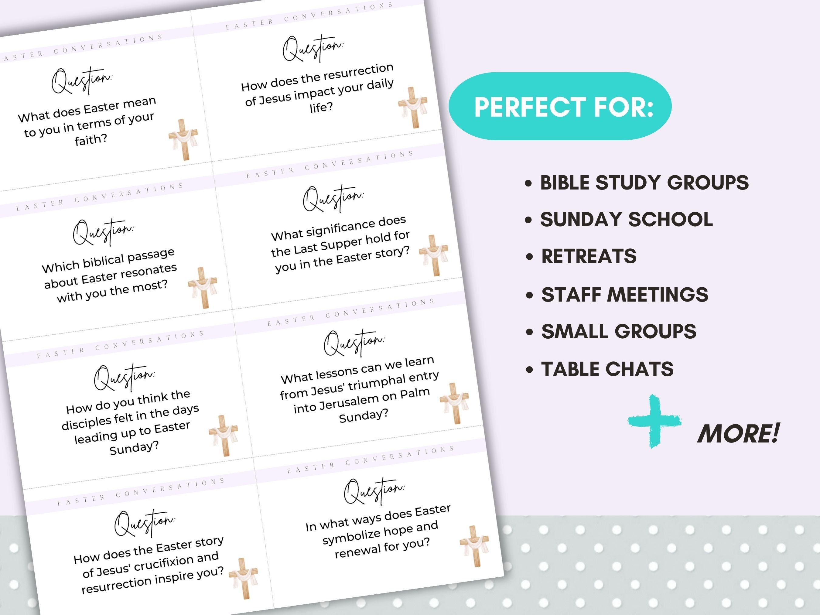 48 Easter Conversation Cards, Christian Discussion, Christian ...