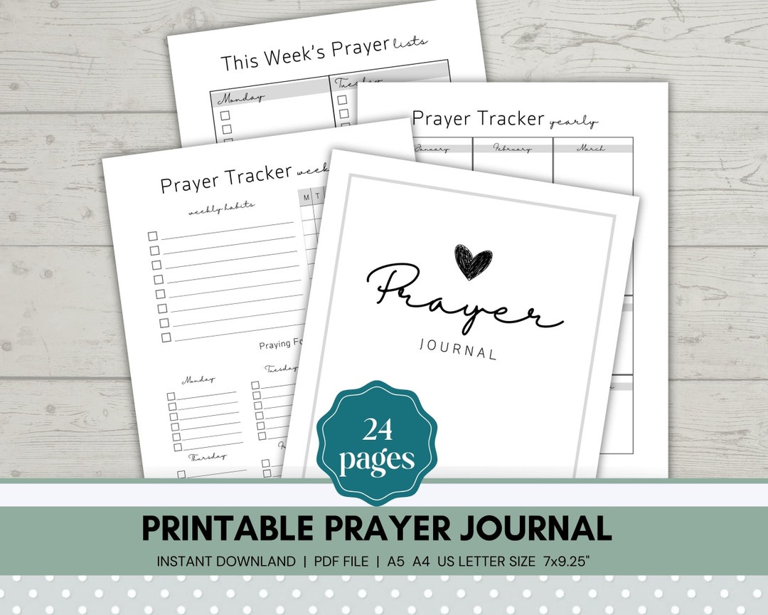 Prayer Journal Printable, Daily Prayer Planner, Prayer List Journal ...