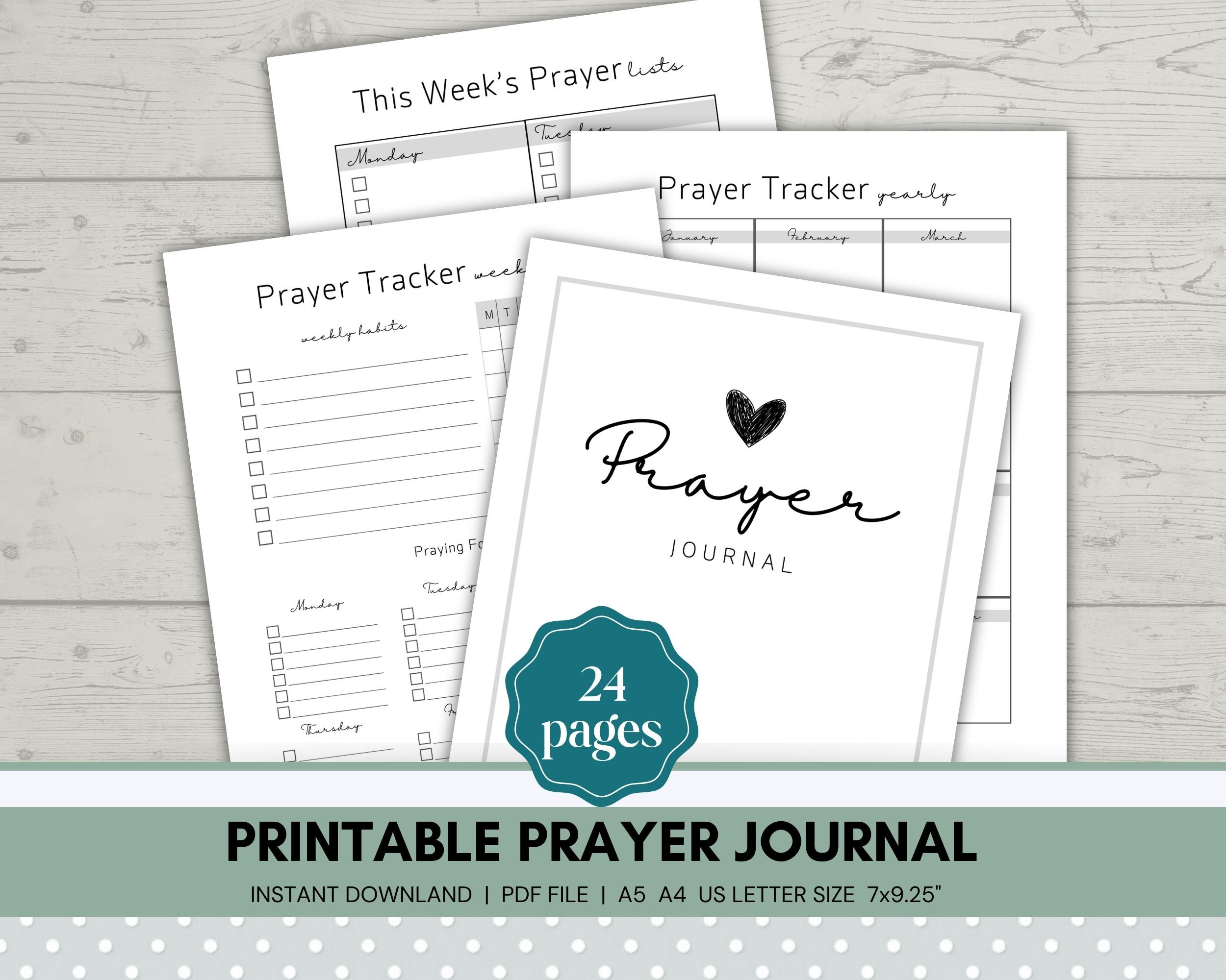 Prayer Journal Printable Daily Prayer Planner Prayer List - Etsy