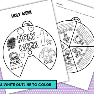 Printable Holy Week Spinner Craft for Kids, Easter Story Wheel ...