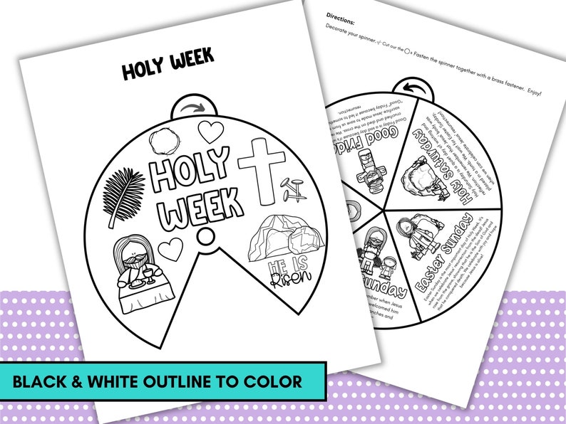 Printable Holy Week Spinner Craft for Kids, Easter Story Wheel ...