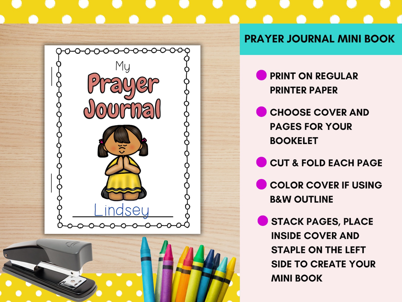 Printable Prayer Journal Mini Book for Kids, Prayer Activity for Kids ...