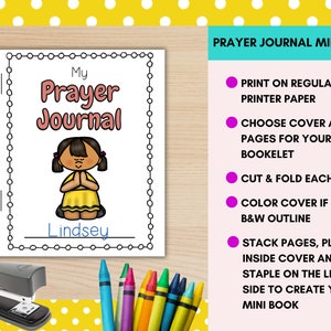 Printable Prayer Journal Mini Book for Kids, Prayer Activity for Kids ...