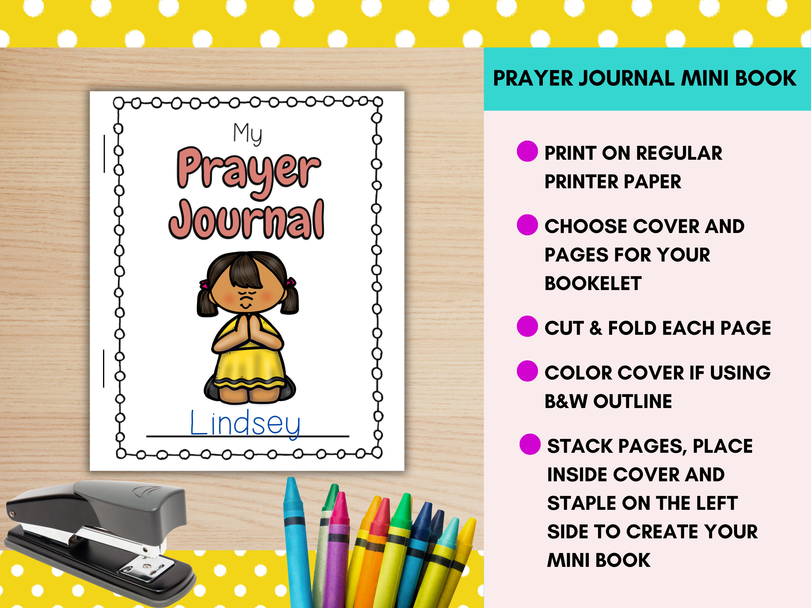 Printable Prayer Journal Mini Book for Kids, Prayer Activity for Kids ...
